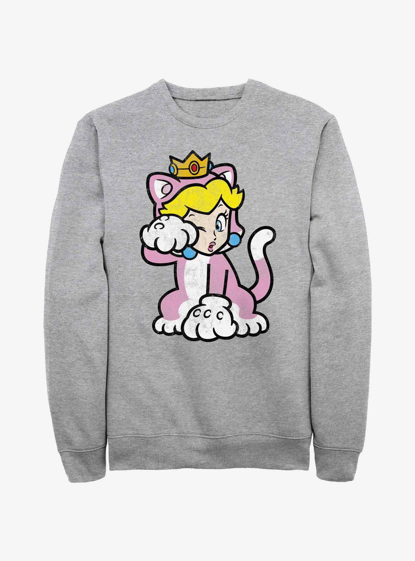 Nintendo Mario Cat Peach Sweatshirt - GREY | BoxLunch
