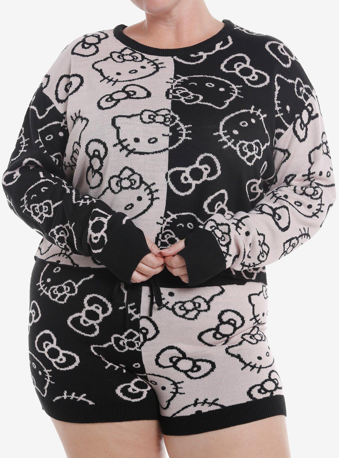 Hello Kitty Bow Split Girls Crop Sweater Plus Size | Hot Topic