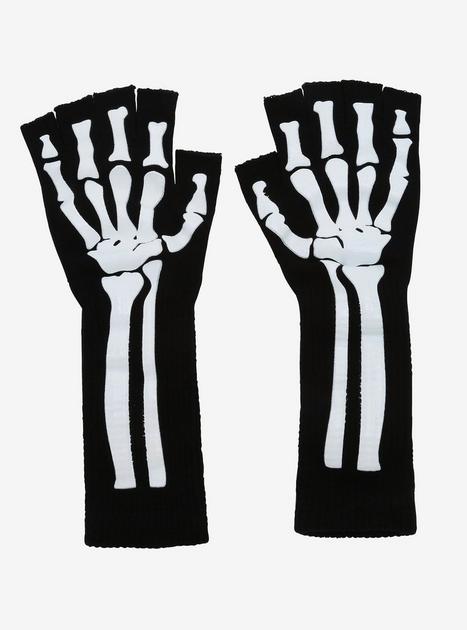 Skeleton Extended Fingerless Gloves | Hot Topic