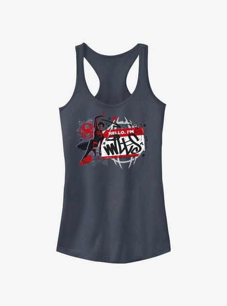 Marvel Spider-Man: Across The Spiderverse Miles Name Tag Girls Tank ...