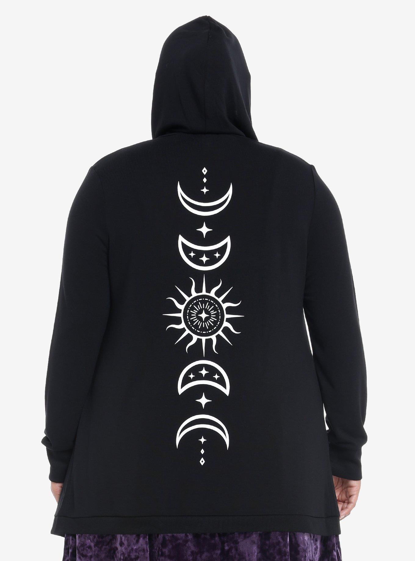 Moon Phase Girls Hooded Drape Cardigan Plus Size | Hot Topic