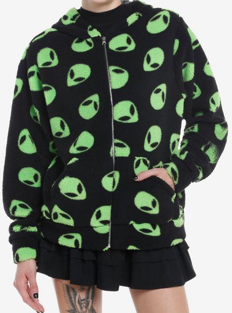 Alien Fuzzy Sherpa Girls Hoodie | Hot Topic