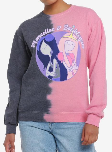 Adventure Time Marceline And Bubblegum Split Dye Girls Sweatshirt Hot Topic