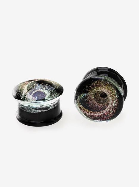 Glass Purple & Black Vortex Plug 2 Pack | Hot Topic