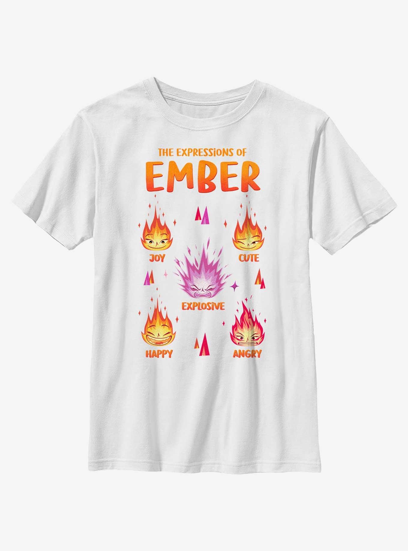 Disney Pixar Elemental Expressions Of Ember Youth T-Shirt - WHITE ...