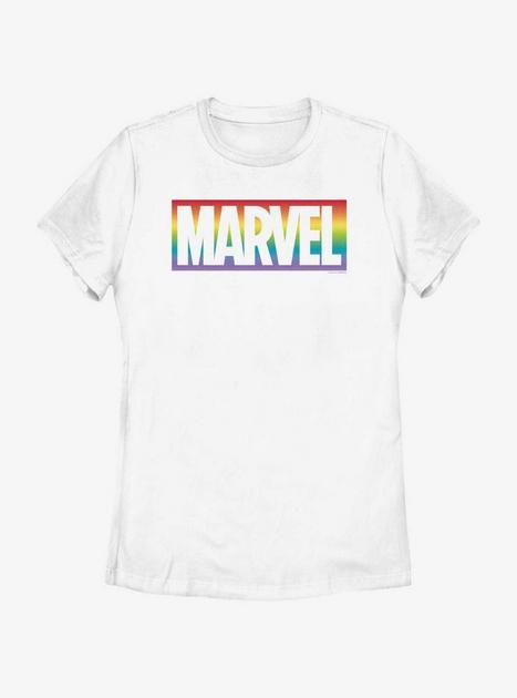 Marvel Avengers Rainbow Logo Pride T-Shirt - WHITE | BoxLunch