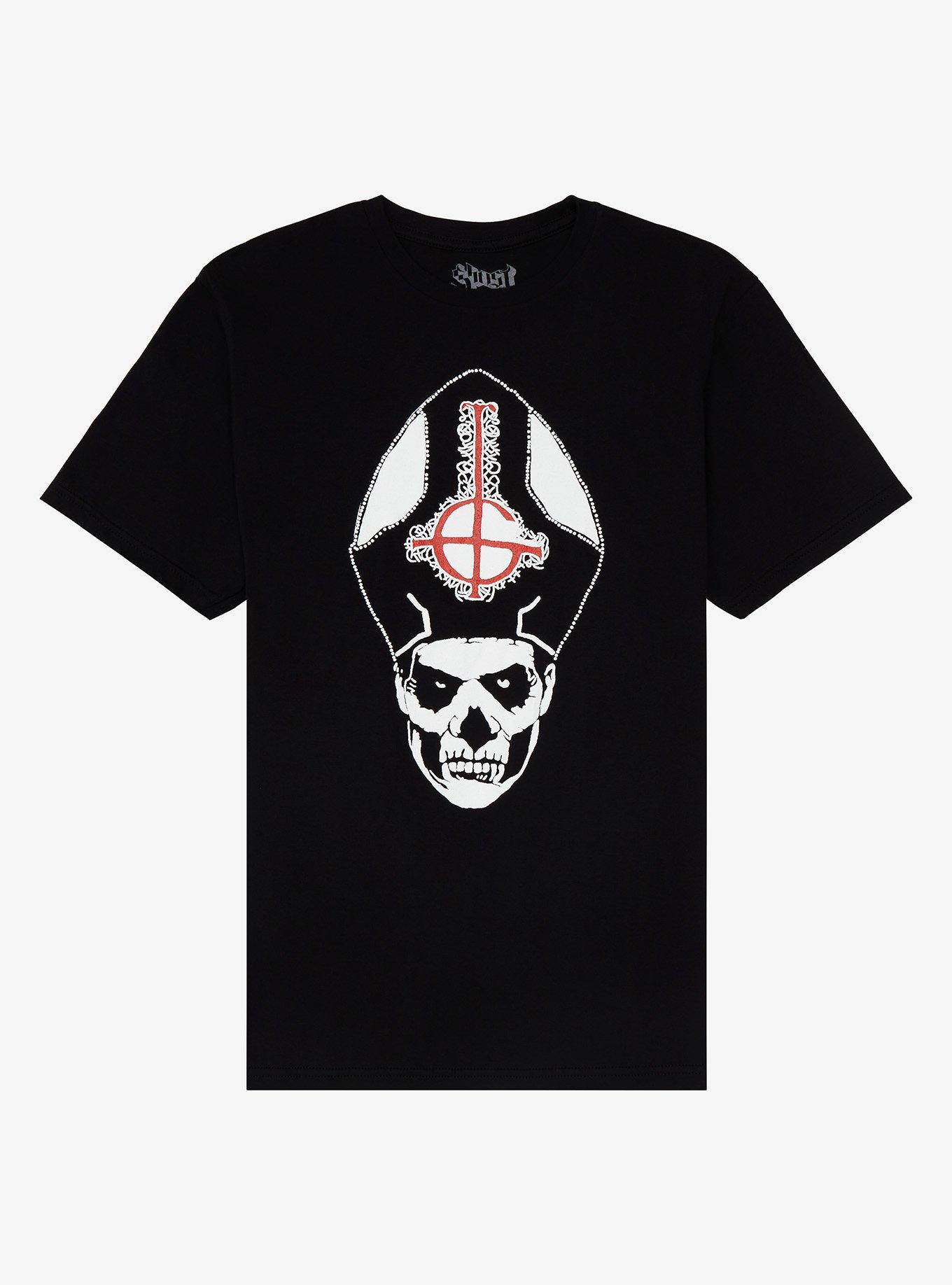 Ghost Papa Emeritus Glitter Boyfriend Fit Girls T-Shirt | Hot Topic