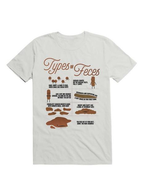 Types of Feces Poop Chart - Funny Stool Graphic T-Shirt | Hot Topic