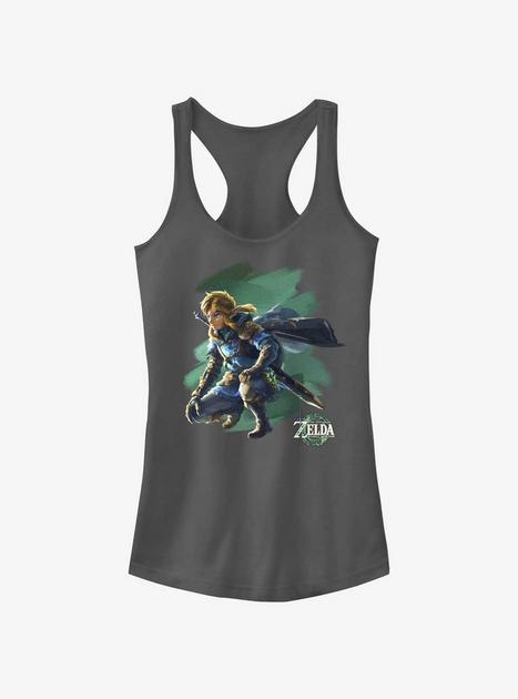 The Legend Of Zelda Tears Of The Kingdom Crouch Link Girls Tank - GREY ...