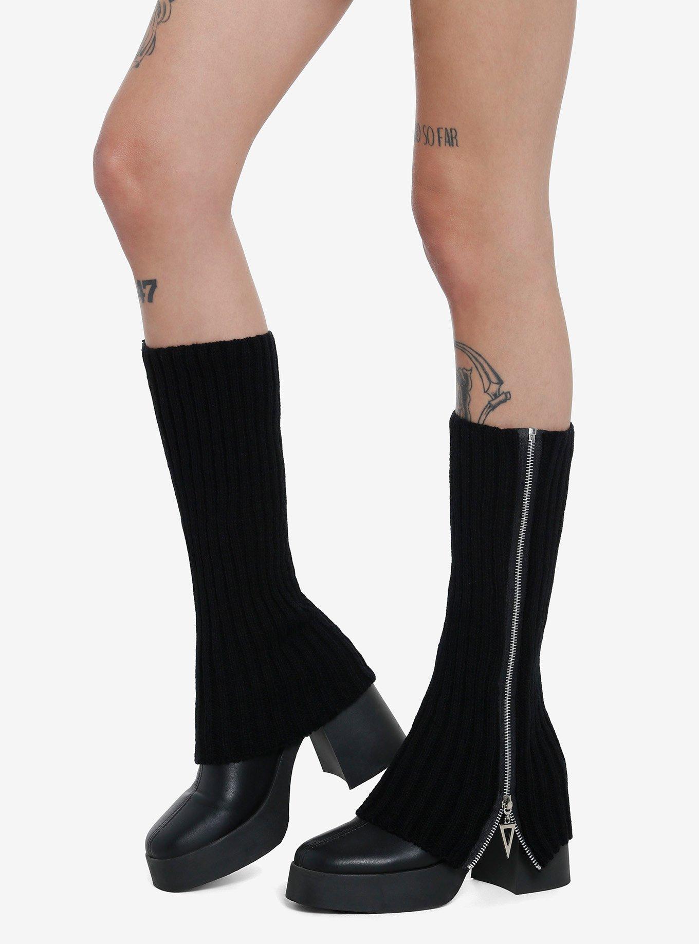 Black Zipper Leg Warmers Hot Topic