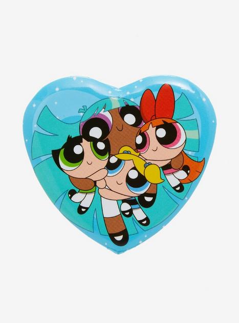 The Powerpuff Girls Trio & Bliss Heart-Shaped Button | Hot Topic