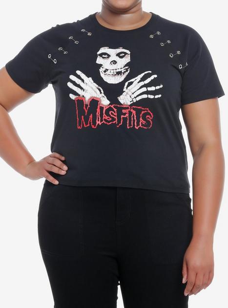 Misfits X Social Collision Fiend Safety Pin Girls Raglan T-Shirt Plus ...