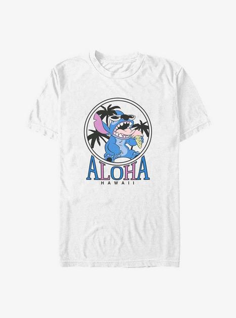 Disney Lilo & Stitch Aloha Hawaii Stitch Icon T-Shirt - WHITE | BoxLunch