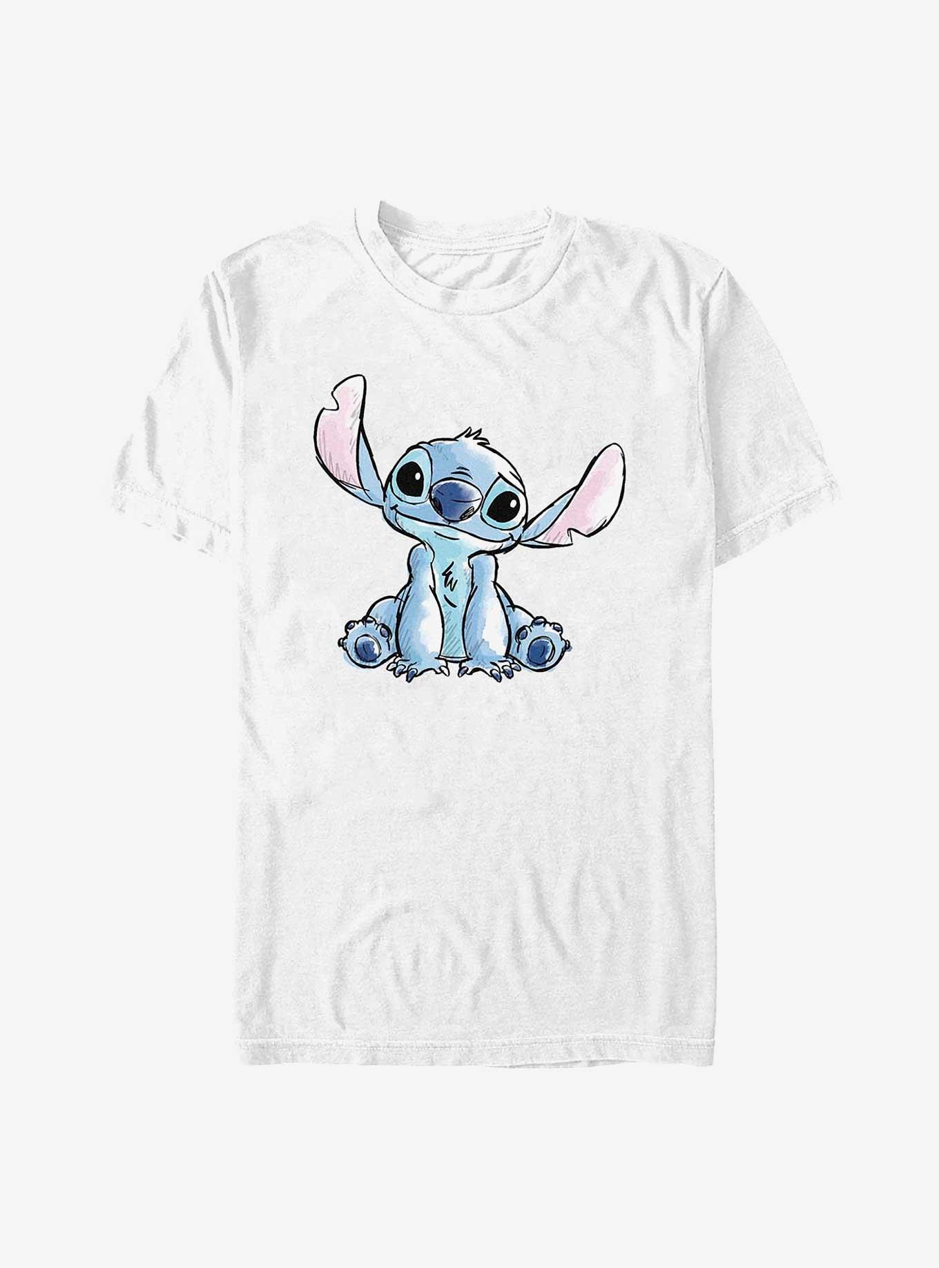 Disney Lilo & Stitch Sketched Portrait Stitch T-Shirt - WHITE | BoxLunch