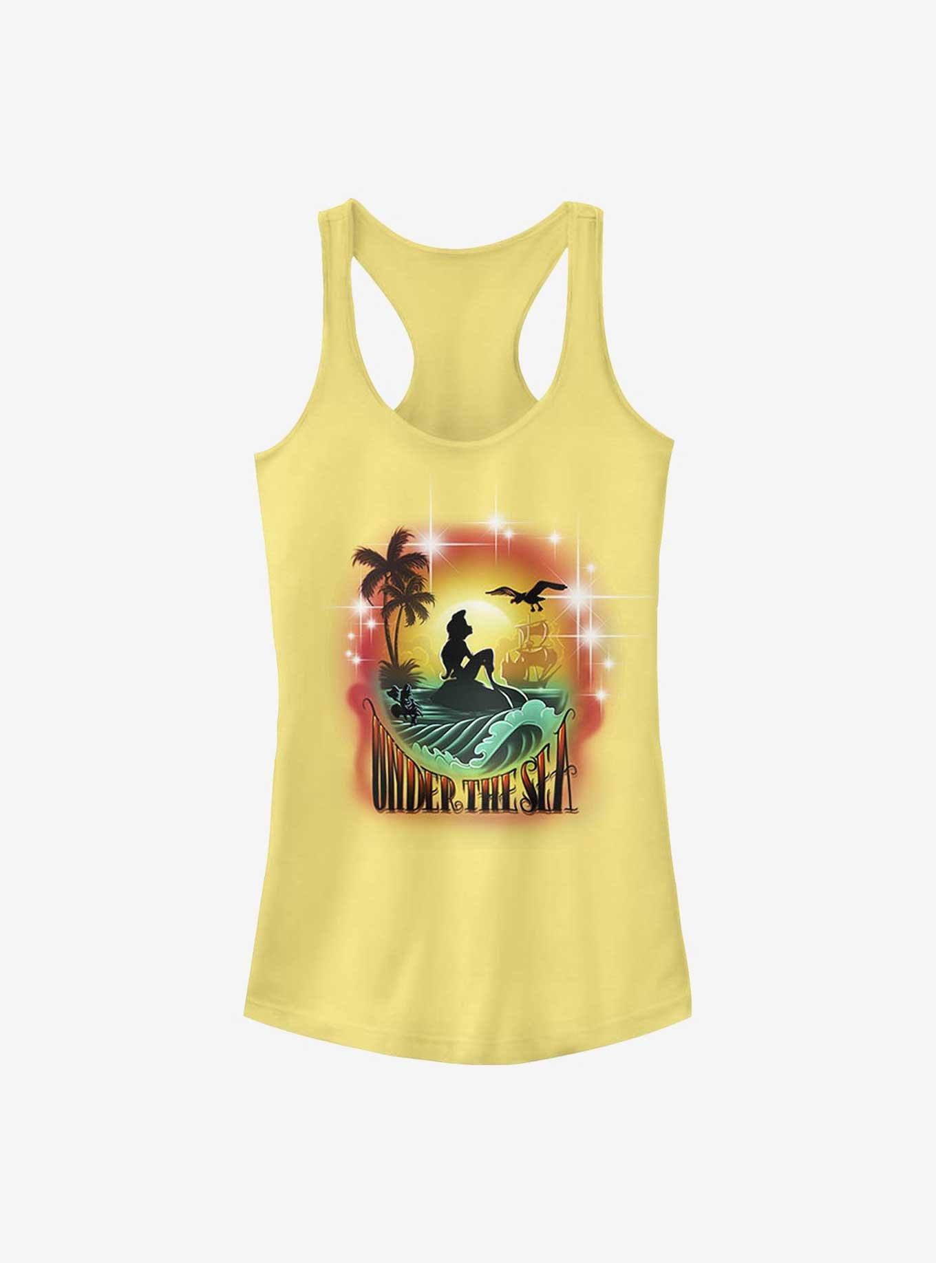 Disney The Little Mermaid Under The Sea Sunset Girls Tank Yellow