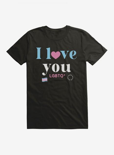 Pride I Love You Transgender Flag T-Shirt - BLACK | BoxLunch