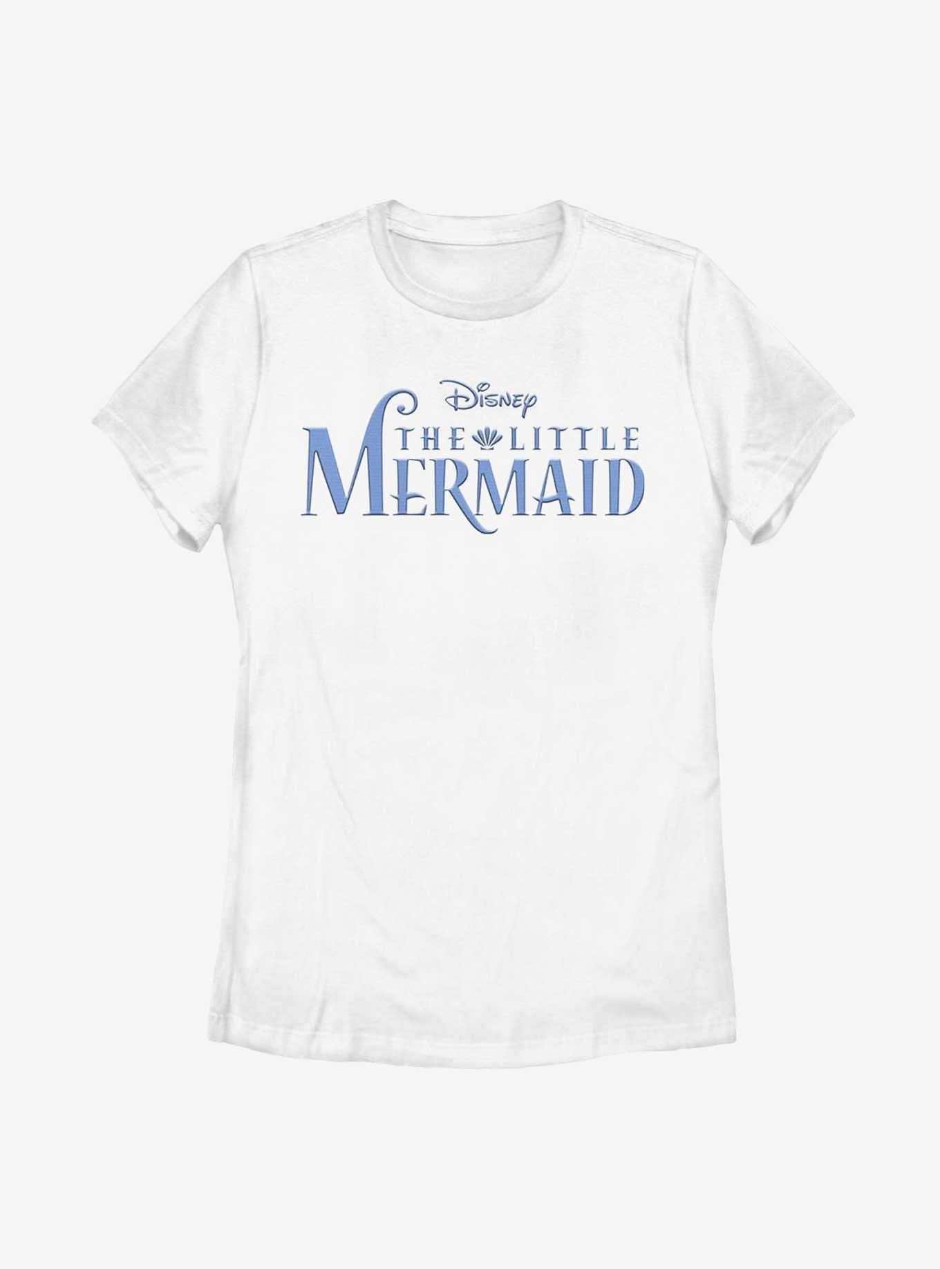 Disney The Little Mermaid Title Logo Womens T-Shirt - WHITE | BoxLunch