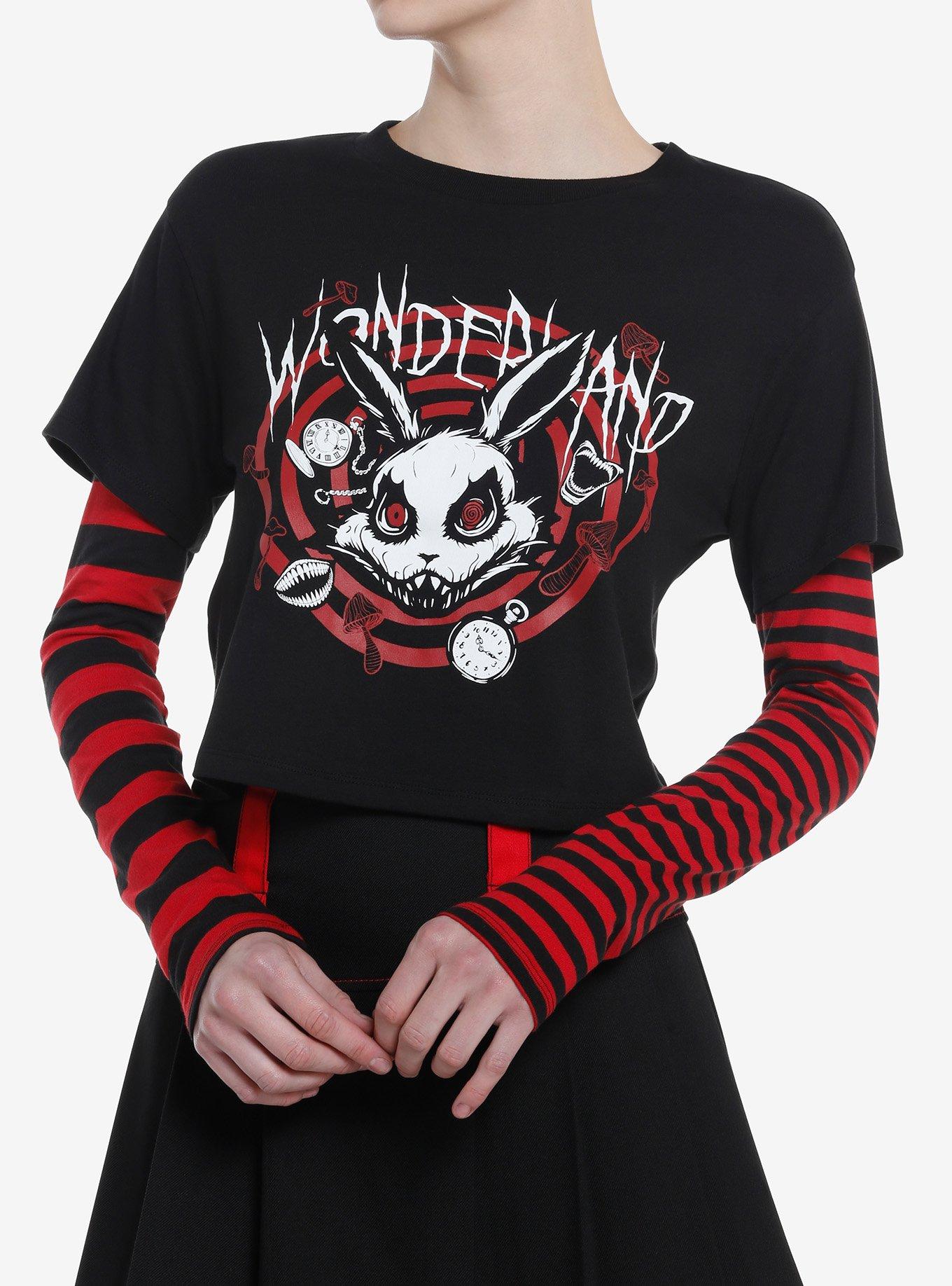 Social Collision Twisted Rabbit Stripe Girls Long-Sleeve Twofer | Hot Topic