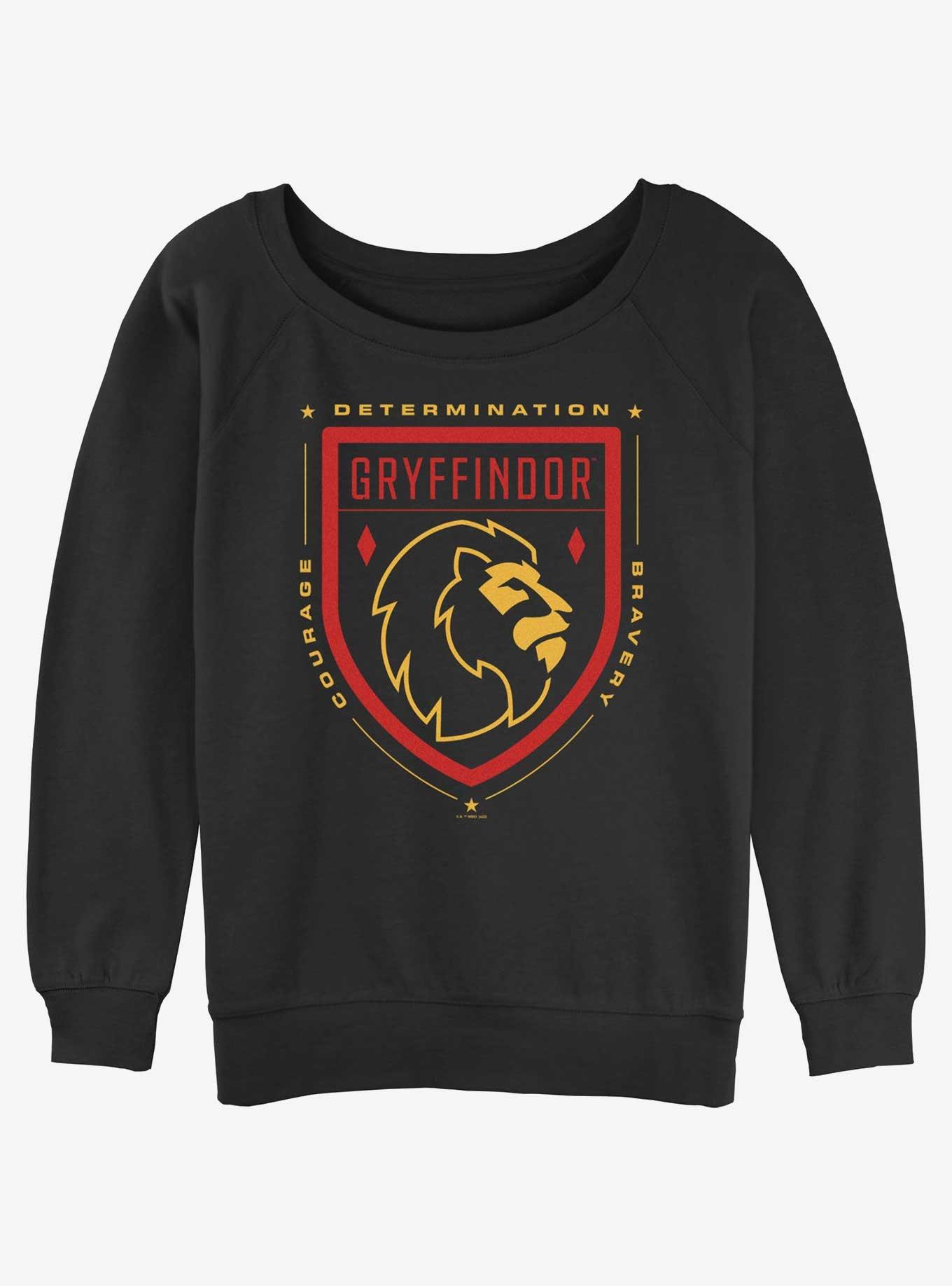 Harry Potter Gryffindor Crest Womens Slouchy Sweatshirt - BLACK | BoxLunch