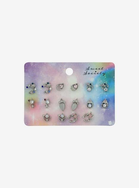Sweet Society Rhinestone Celestial Stud Earring Set | Hot Topic