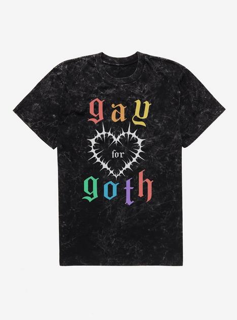 Pride Gay For Goth Mineral Wash T-Shirt - BLACK | Hot Topic