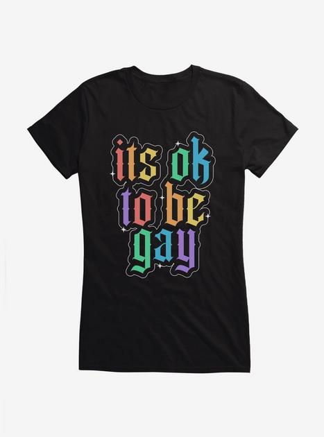 Pride It's Ok To Be Gay Girls T-Shirt - BLACK | Hot Topic