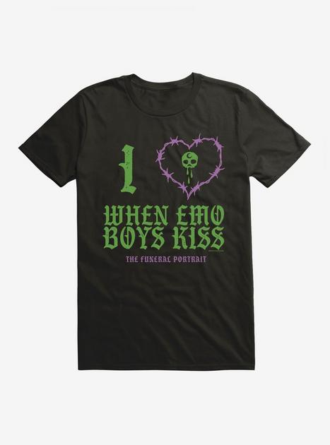 The Funeral Portrait Emo Boys Kiss T-Shirt - BLACK | Hot Topic