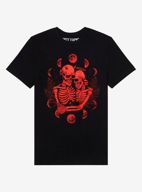Red Skeleton Embrace Boyfriend Fit Girls T-Shirt | Hot Topic