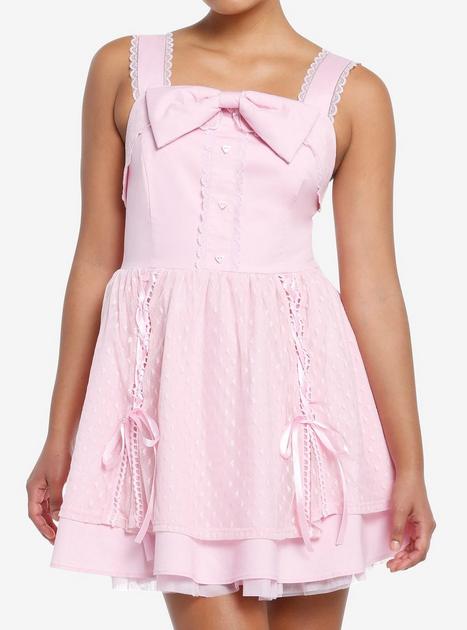 Sweet Society Pink Hearts Lace & Bows Dress | Hot Topic