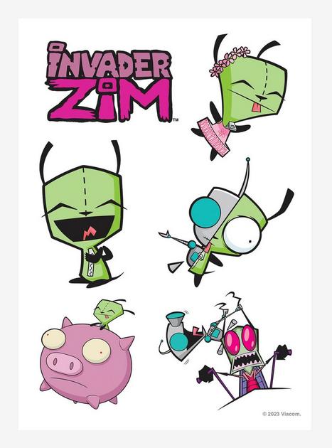 Invader Zim Gir Being Gir Sticker Sheet - WHITE | Hot Topic