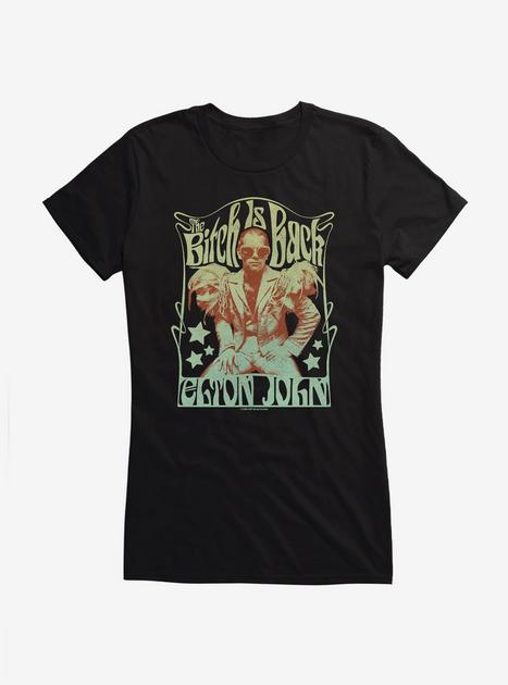 Elton John Bitch Is Back Girls T-Shirt - BLACK | Hot Topic