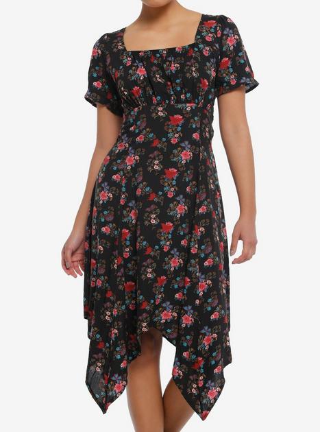 Red & Blue Floral Hanky Hem Dress | Hot Topic