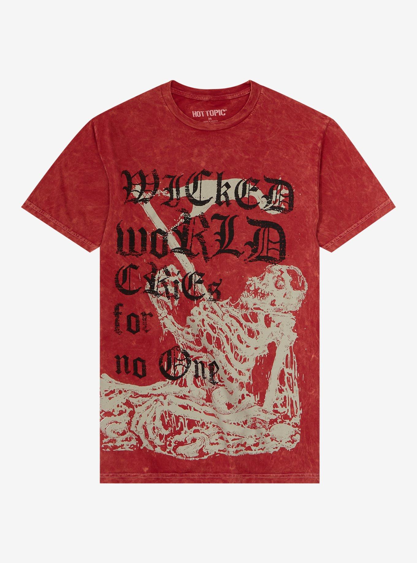 Wicked World Skeleton Mineral Wash T Shirt Hot Topic