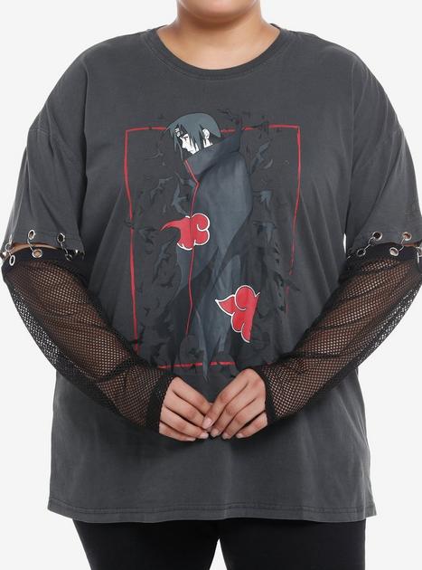 Naruto Shippuden Itachi Fishnet Twofer Girls Oversized Top Plus Size ...