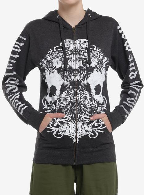 Social Collision Skulls & Flowers Girls Hoodie | Hot Topic