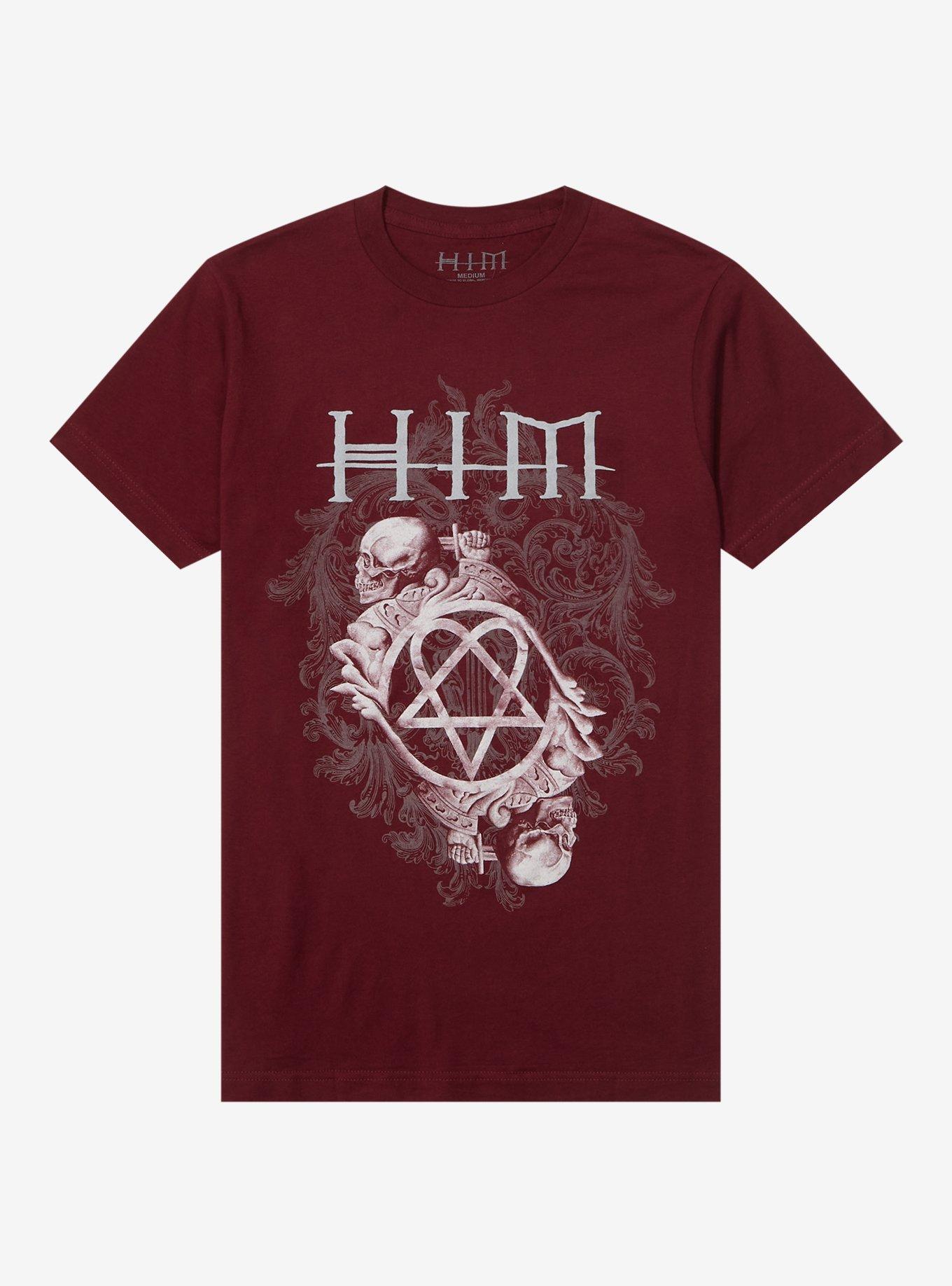 HIM Skull Card Boyfriend Fit Girls T-Shirt | Hot Topic