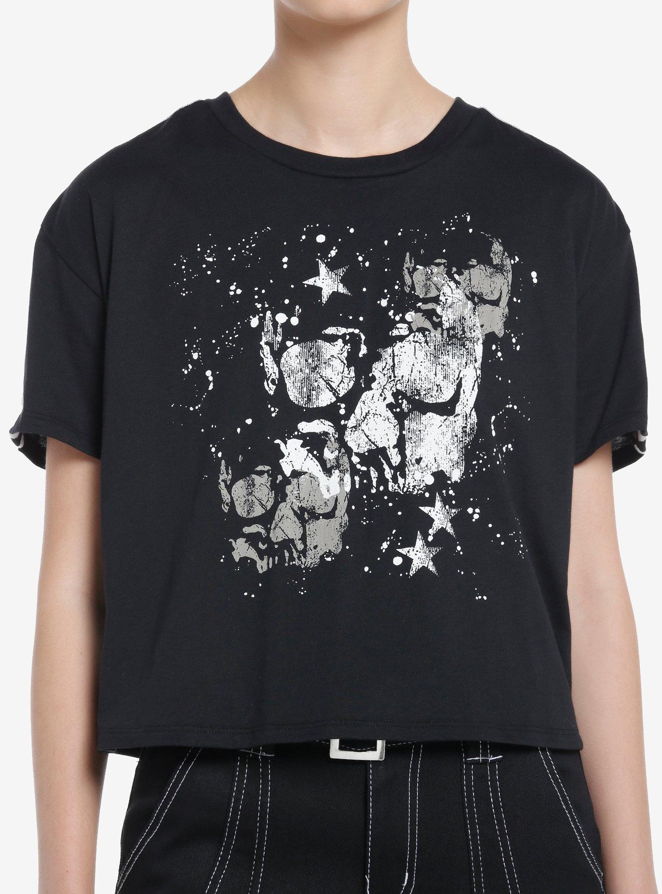 Social Collision Star Stripe Skull Girls Crop T Shirt Hot Topic
