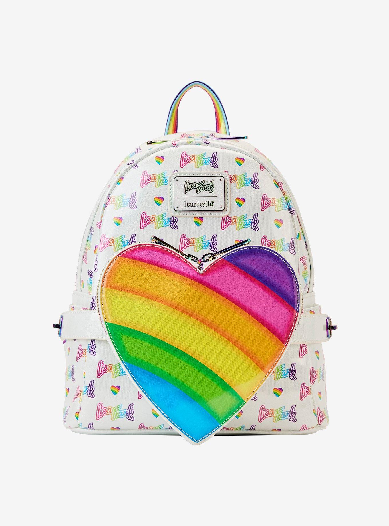 Loungefly Lisa Frank Heart Mini Backpack With Detachable Bag | Hot Topic