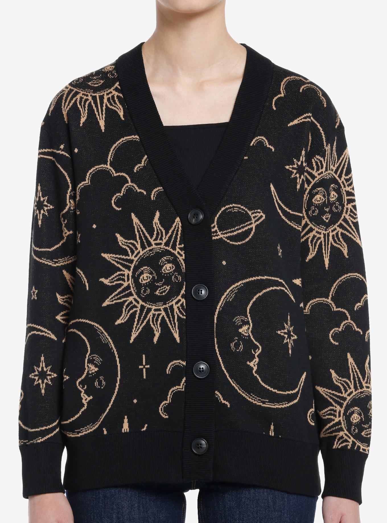 Cosmic Aura Vintage Celestial Outline Girls Cardigan | Hot Topic
