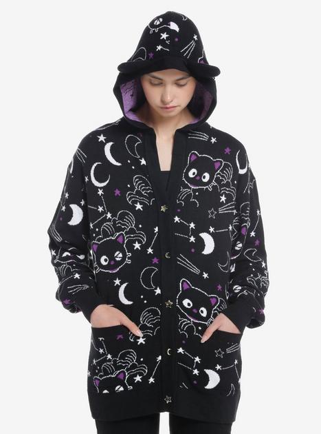 Chococat Celestial Knit Hooded Girls Cardigan | Hot Topic