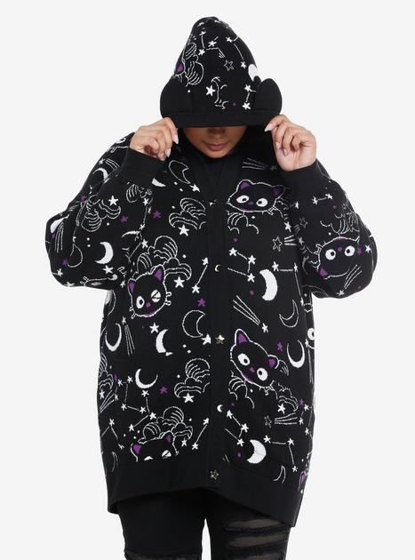 Chococat Celestial Knit Hooded Girls Cardigan Plus Size | Hot Topic