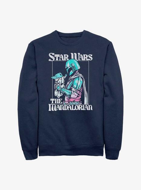 Star Wars The Mandalorian Soft Pop Mando Sweatshirt - BLUE | Hot Topic