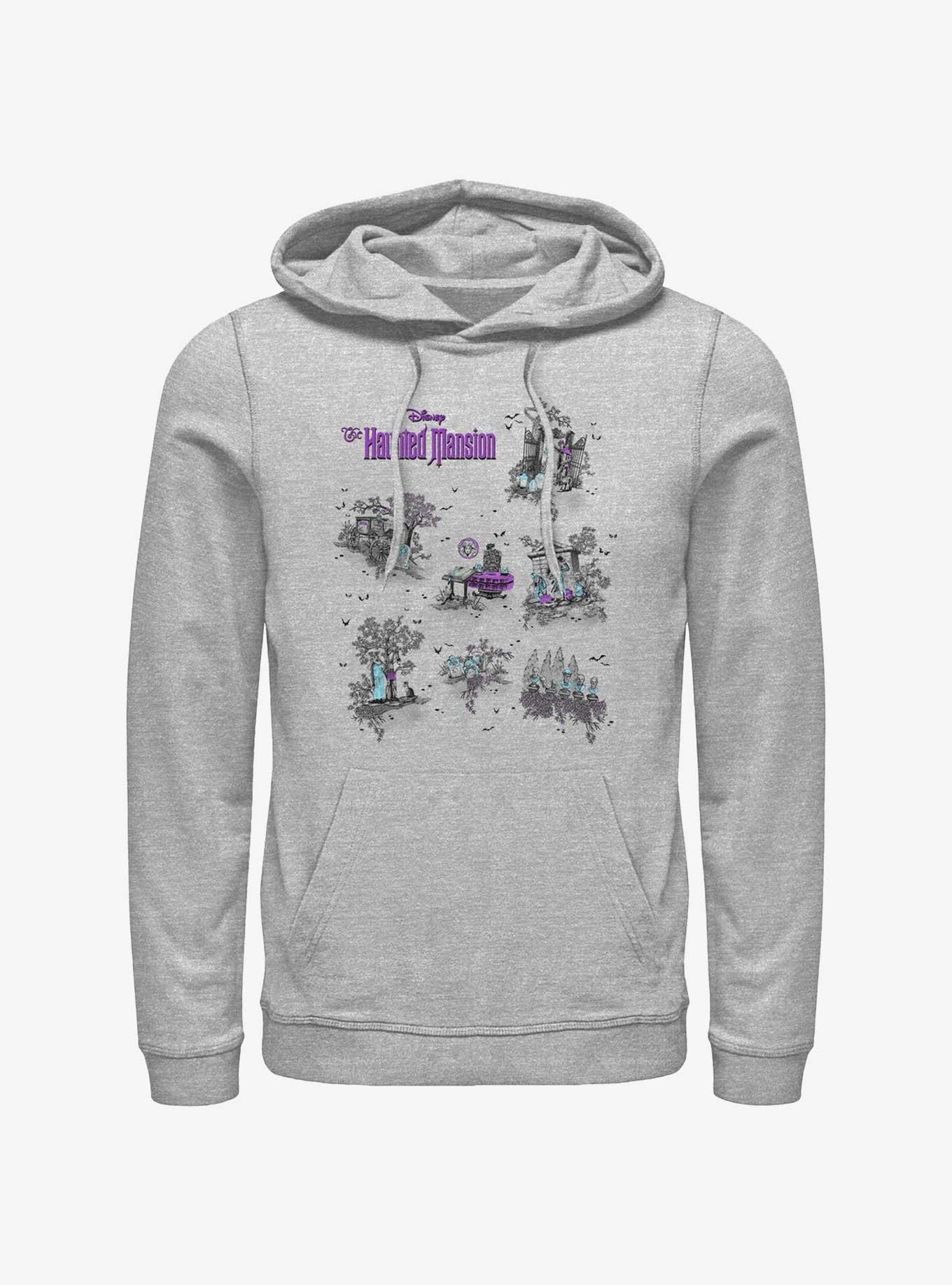 Disney Haunted Mansion Map Hoodie - GREY | Hot Topic