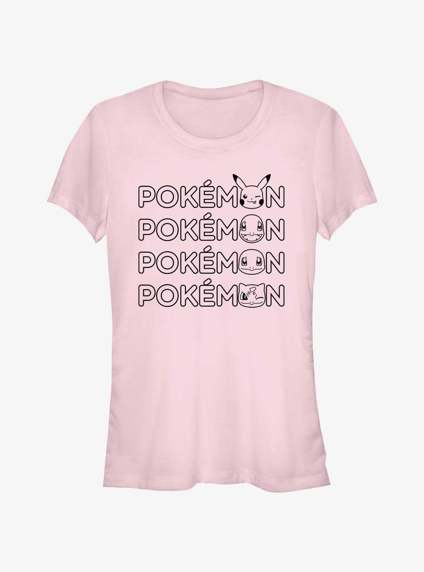 Pokemon Starter Heads Logo Girls T-Shirt - PINK | Hot Topic