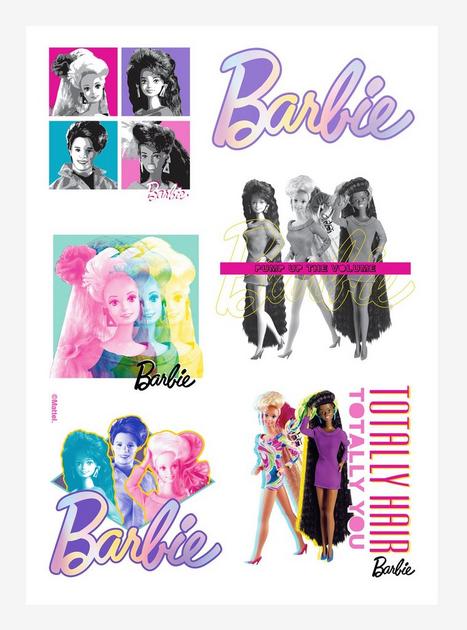Barbie Totally Hair Kiss-Cut Sticker Sheet - WHITE | Hot Topic