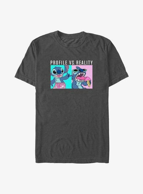 Disney Lilo & Stitch Profile vs Reality T-Shirt - GREY | Hot Topic