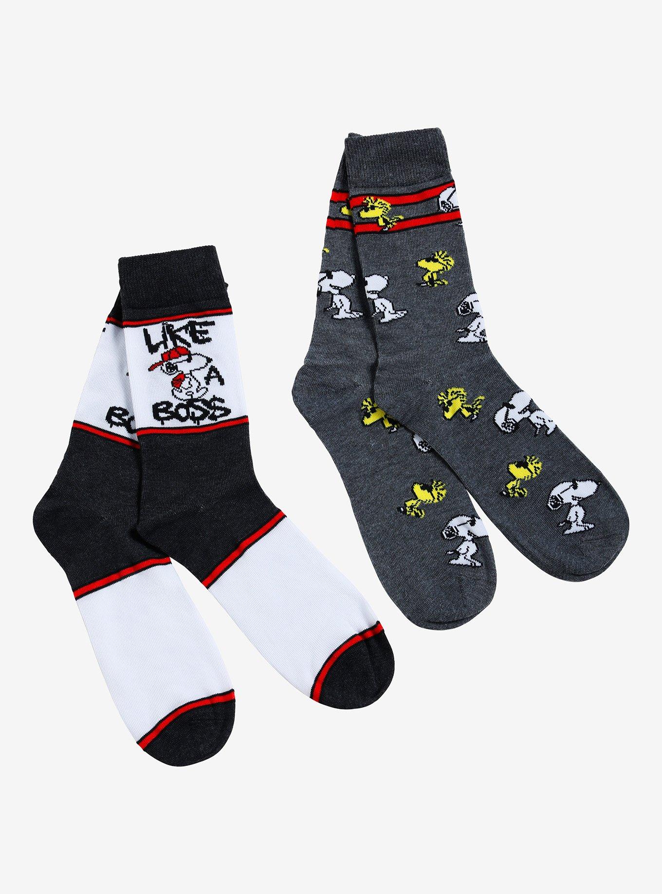 Peanuts Snoopy Boss Crew Socks 2 Pair | Hot Topic