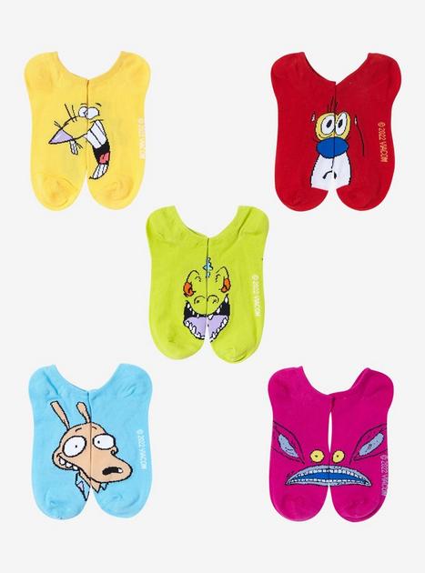 Nickelodeon '90s Cartoons Profile No-Show Socks 5 Pair | Hot Topic