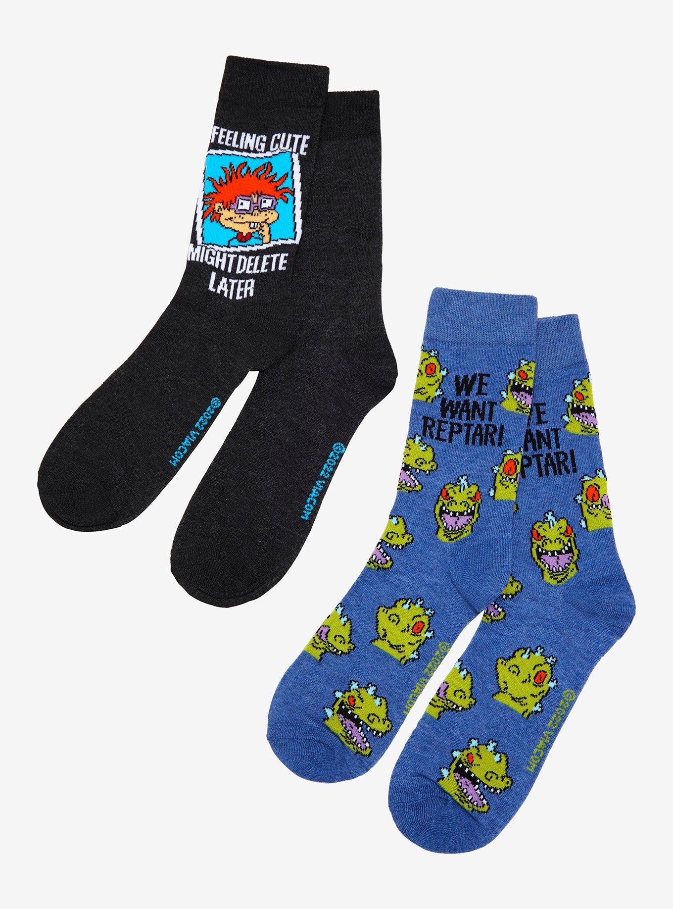 Rugrats Reptar & Chuckie Crew Socks 2 Pair | Hot Topic