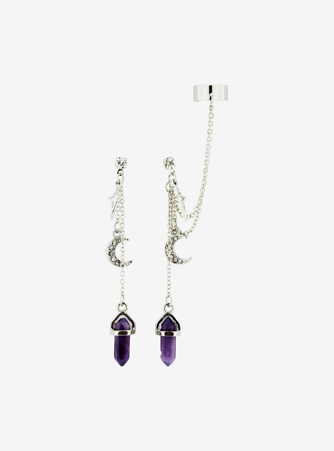 Cosmic Aura Crystal Star Cuff Earrings Hot Topic